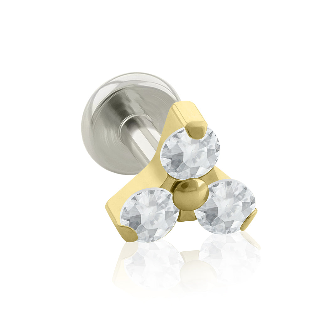 16g, Plated Gold Titanium ASTM F136, Internally Threaded Small Back ...