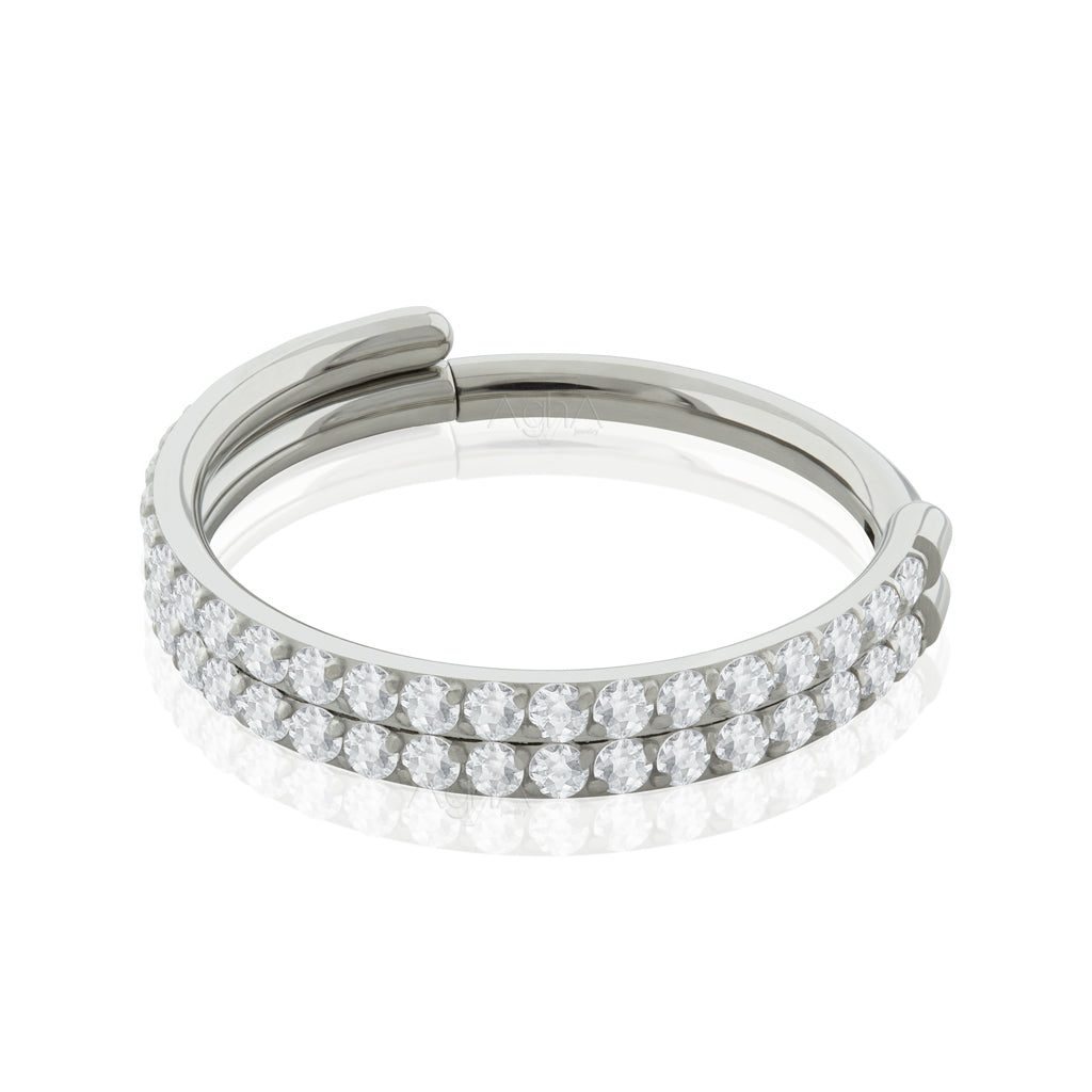 16G Titanium Astm F-136 Clicker Rings Double Side Facing with Prong se ...